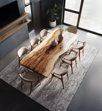 Live Edge Dining Table – Handmade Solid Wood Slab, Rustic Farmhouse Ki
