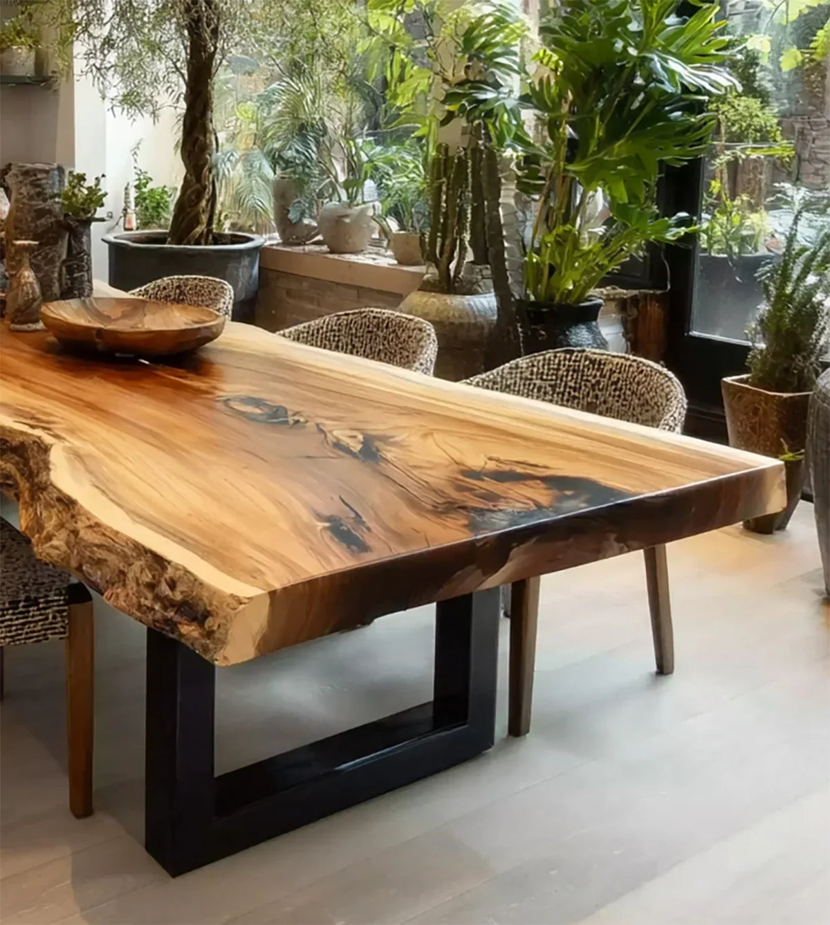 Live Edge Dining Table – Handmade Solid Wood Rustic Farmhouse Kitchen