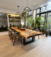 Live Edge Dining Table – Handmade Solid Wood Rustic Farmhouse Kitchen